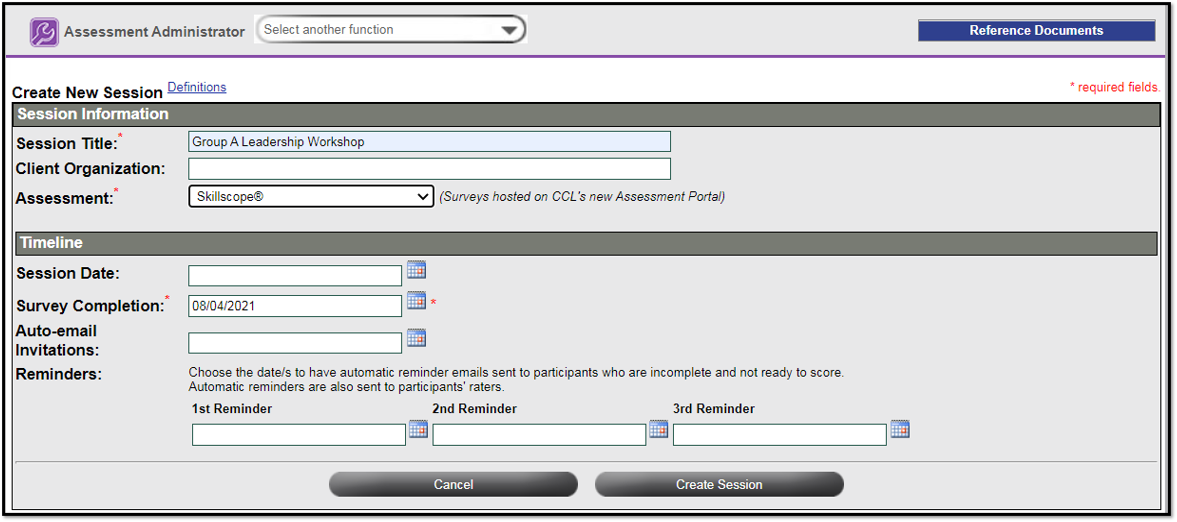 Create a New Session – CCL Resources