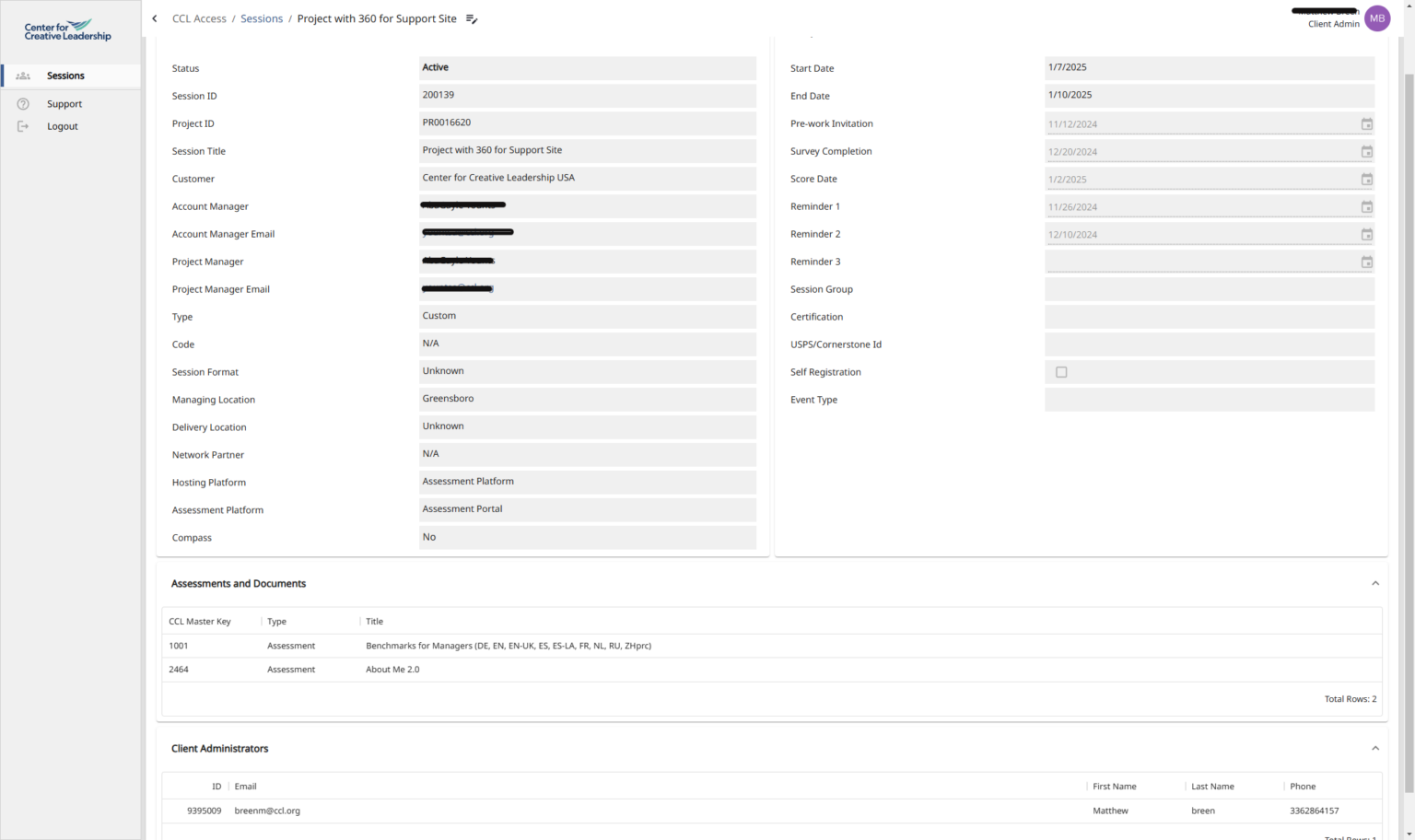 Details screen – CCL Resources