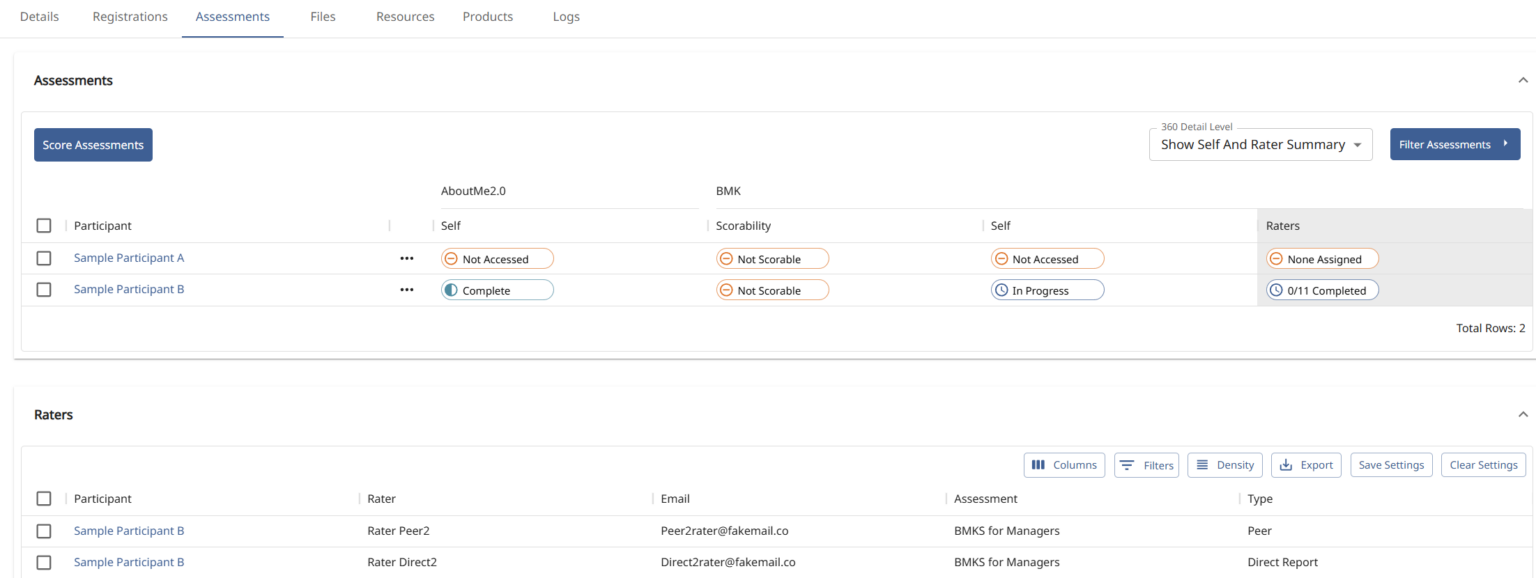 Assessments (session view) – CCL Resources